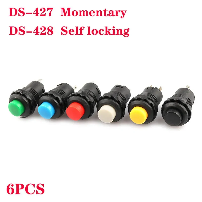 6pcs-Self-Lock-Momentary-Pushbutton-Switches-DS427-DS428-12mm-OFF-ON ...