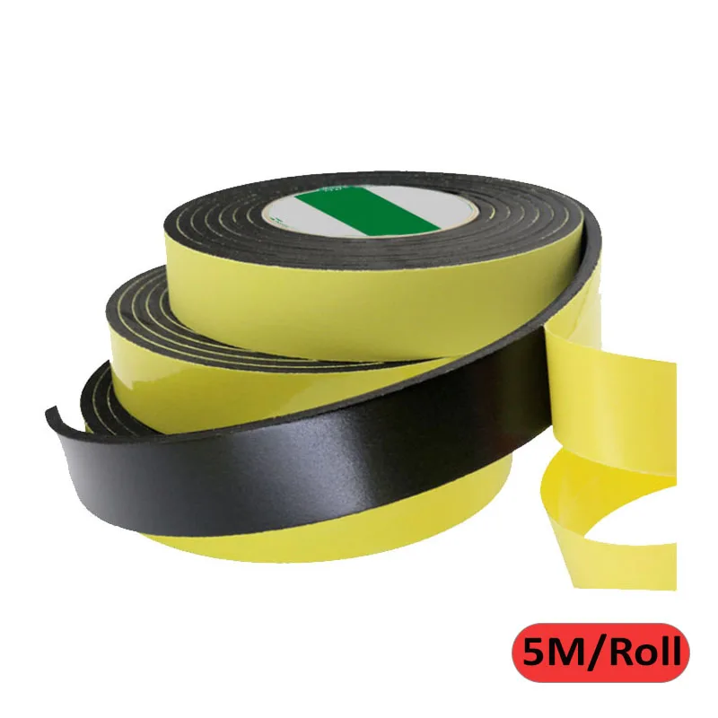 5M-Roll-EVA-Sponge-Tape-Black-Single-Sided-Adhesive-Stick-Foam-Strength ...