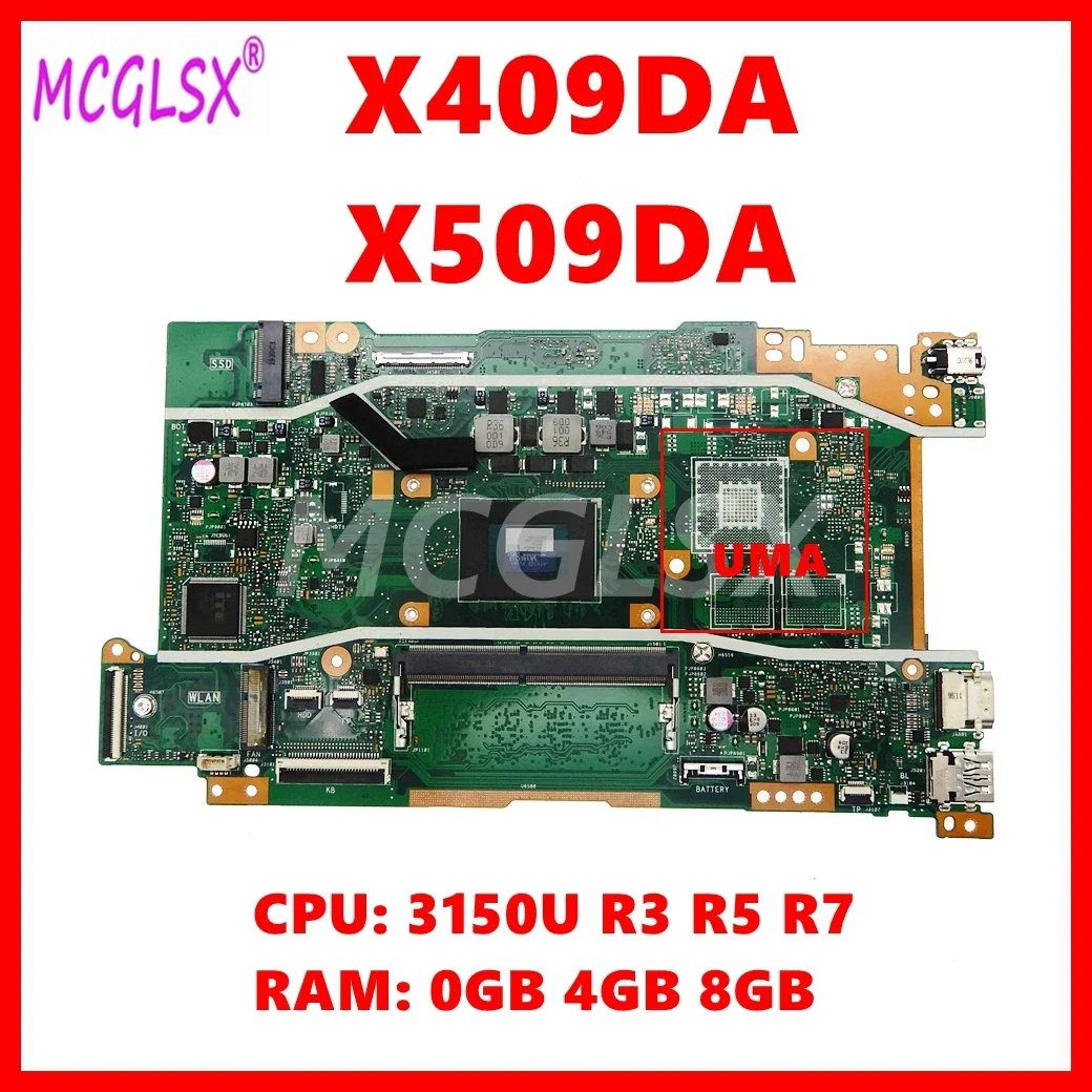 X409DA Laptop Motherboard For ASUS X409DJ X409DL X509DA X509DL X509DJ ...