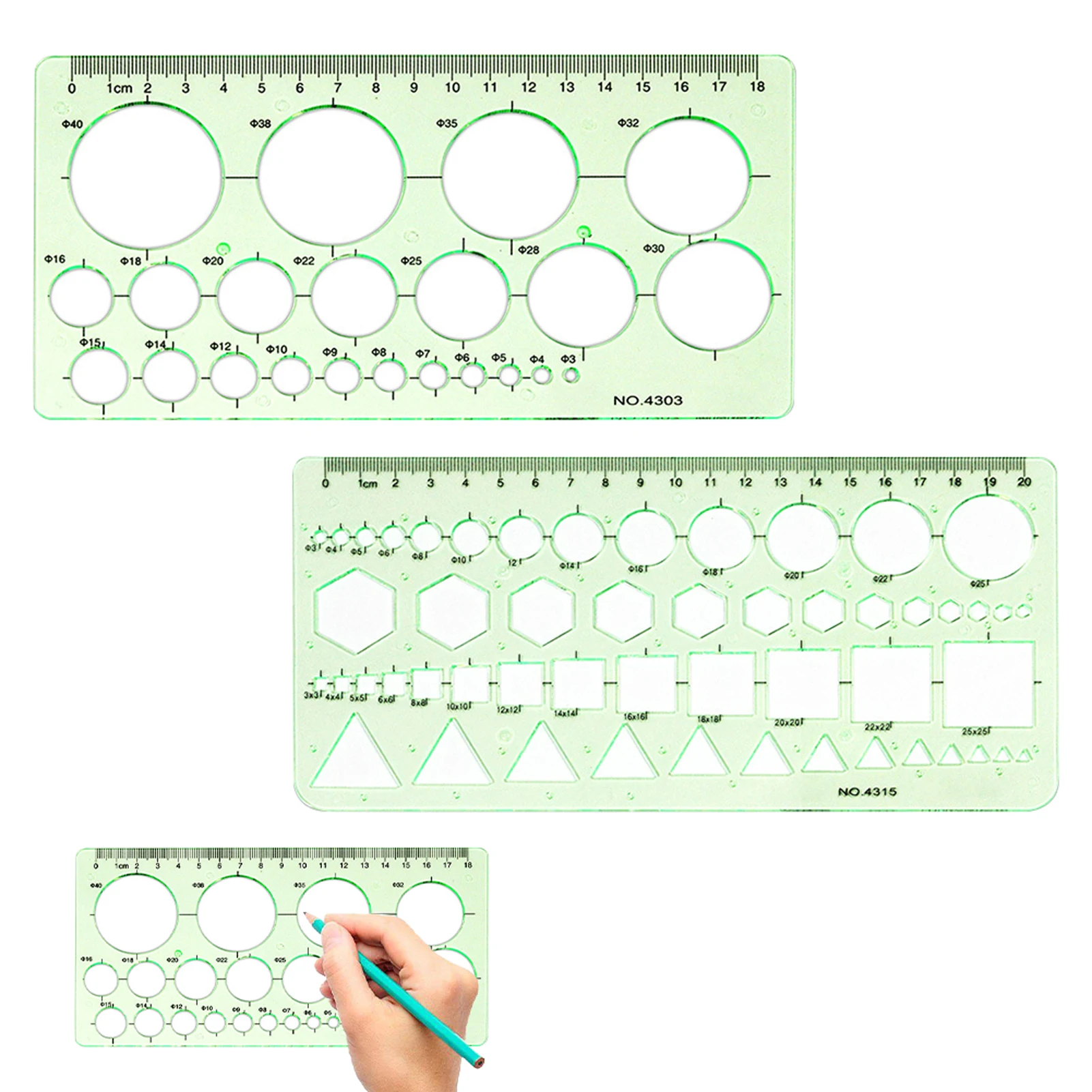 2pcs-Sketching-Geometric-Drawing-Template-Circle-Stencil-Art-Stationery ...