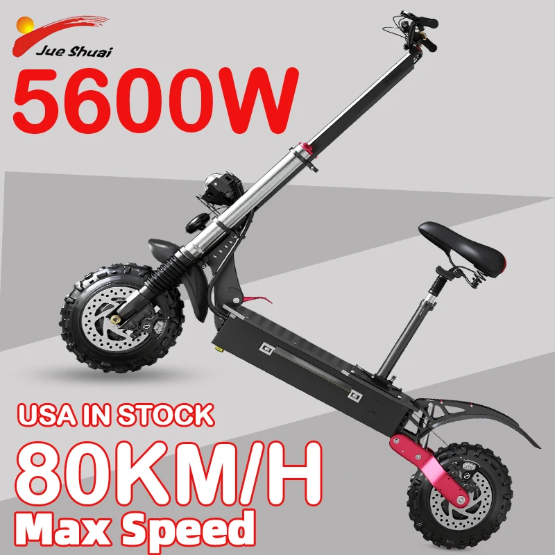 60V 5600W Dual Motor Electric Scooter 80KM/H Max Speed E Scooter Adults ...