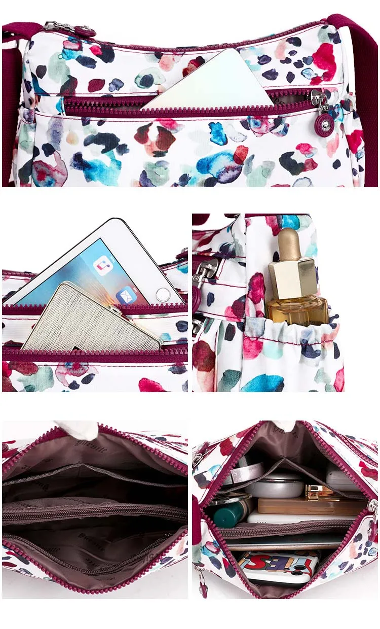 Multi-layers Women Casual Shoulder Bags Floral Print Large Capacity ...