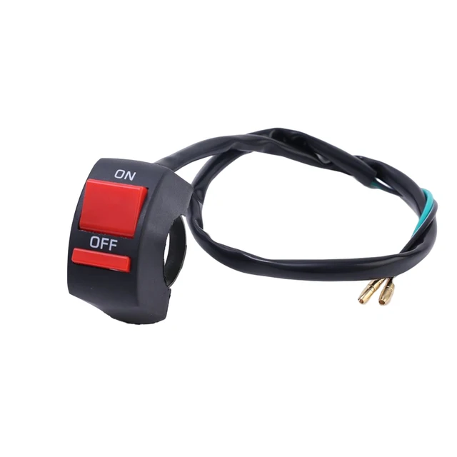 Motorcycle Switches Bullet Connector Handlebar Push Button On-Off ...