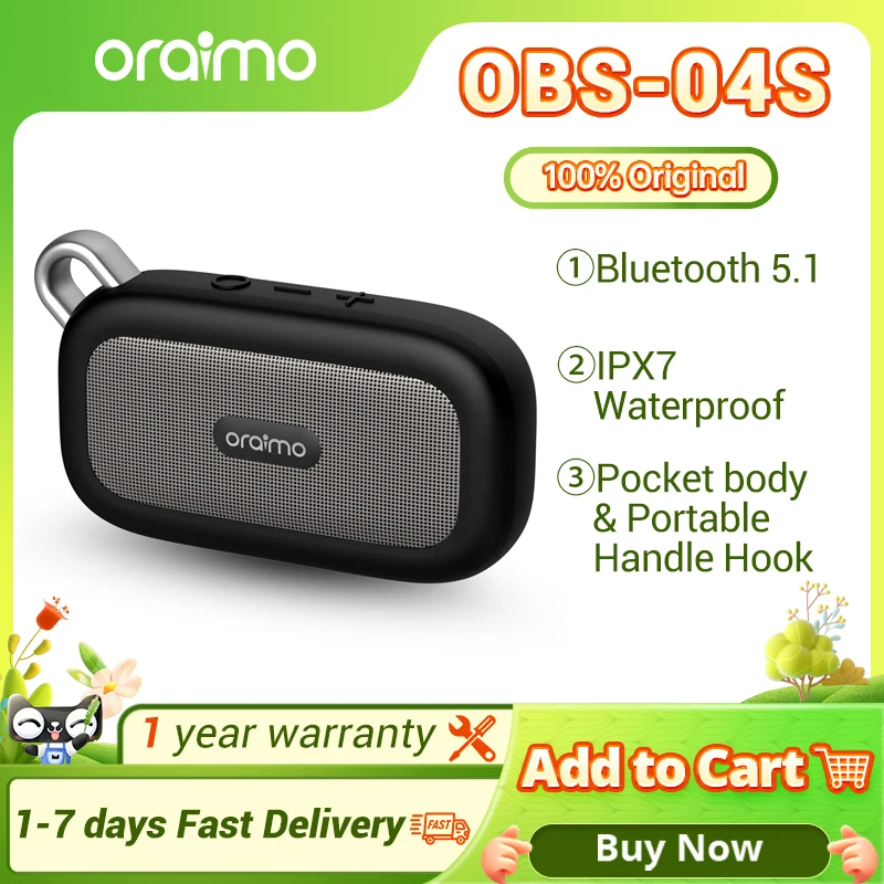 Oraimo Palm Portable Wireless Speaker OBS-04S Compact Design with a ...