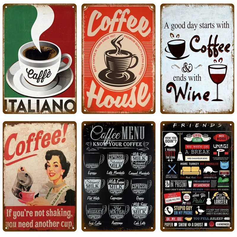 Metal-Signs-Vintage-Cafe-Signs-Wall-Decor-Funny-Posters-Retro-Plaques ...