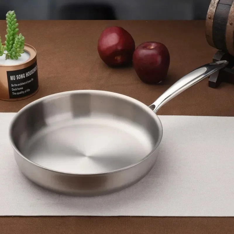 Five-layer Steel Frying Pan 304 Stainless Steel Steak Wok Non-stick ...