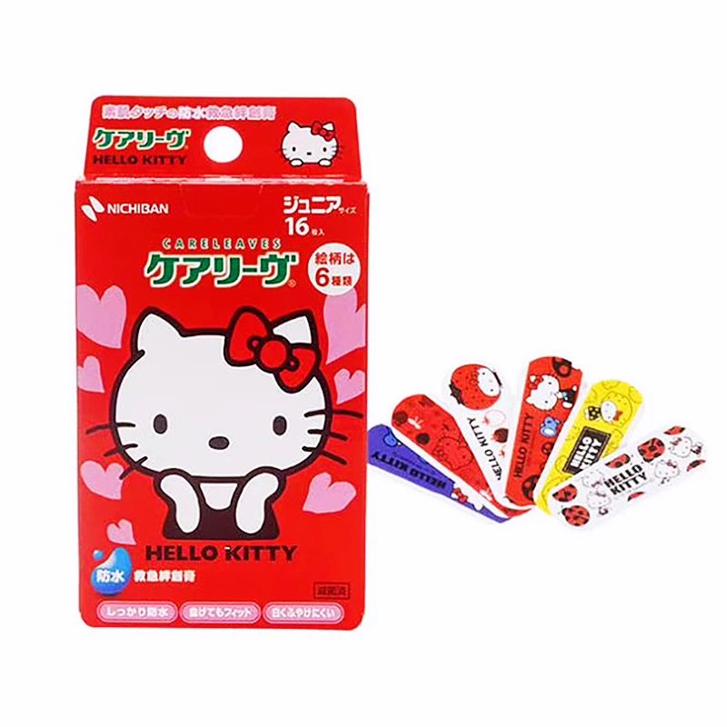 16Pcs/box Anime Hello Kitty Band-Aid Adhesive Bandages Kawaii Cartoon ...