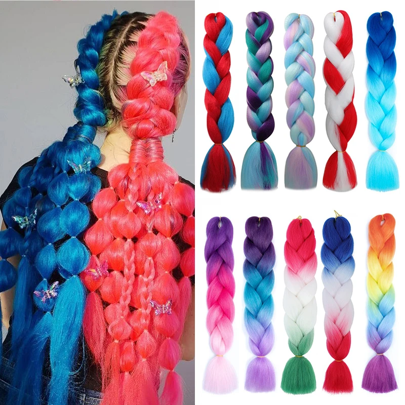 Synthetic-24Inch-Long-Straight-Jumbo-Box-Braid-Hair-Extension-Ombre ...