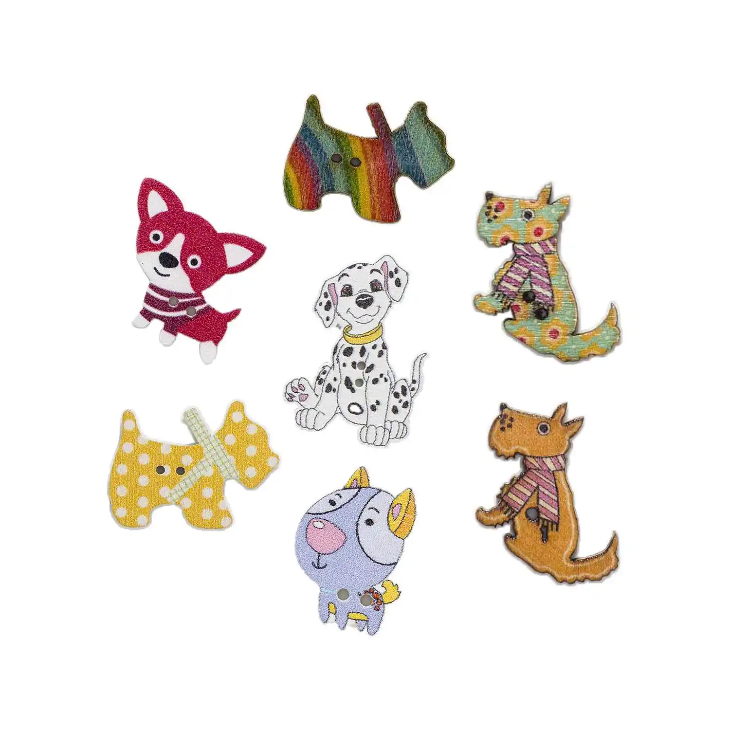 30pcs-Cute-Dog-Series-Cartoon-Wood-Buttons-for-Sewing-Scrapbooking ...