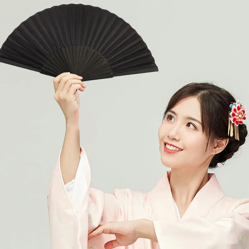 Chinese-Style-Black-Vintage-Hand-Fan-Folding-Fan-Chinese-Dance-Party ...