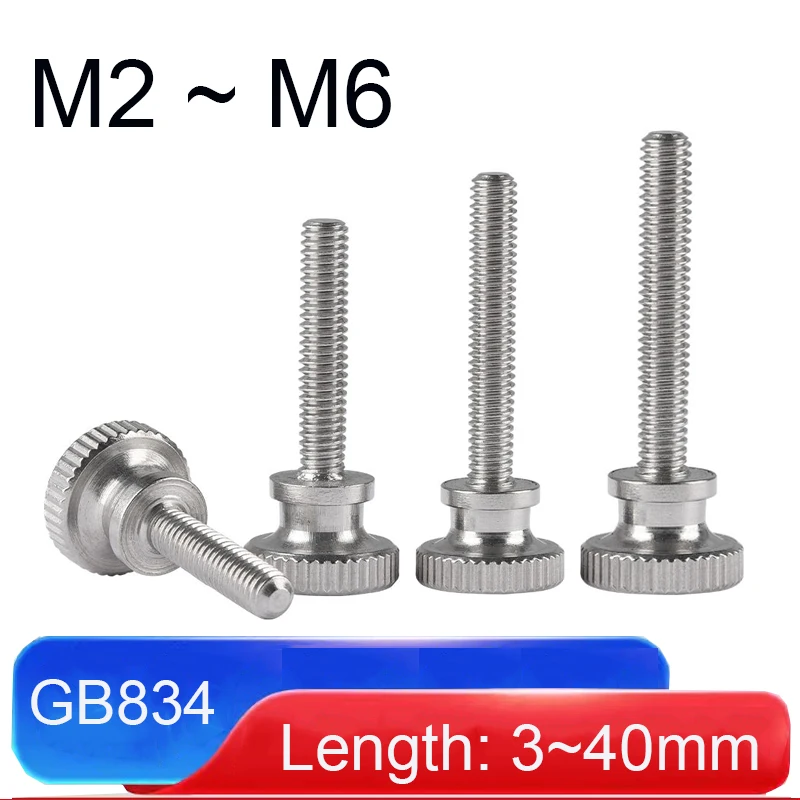 50pcs-5pcs-GB834-Stainless-Steel-Knurled-Head-step-Thumb-Screw-M2-M2-5 ...