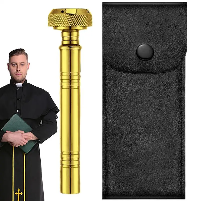 Christian Pocket Holy Water Sprinkler with Leather Storage Bag ...