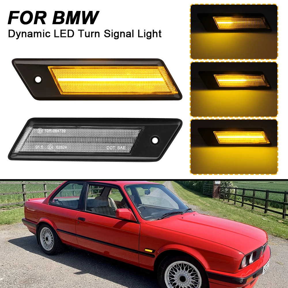 Dynamic-LED-Turn-Signal-Lamps-Error-Free-2PCS-Amber-Side-Marker-Sequential-Indicator-Blinker ...