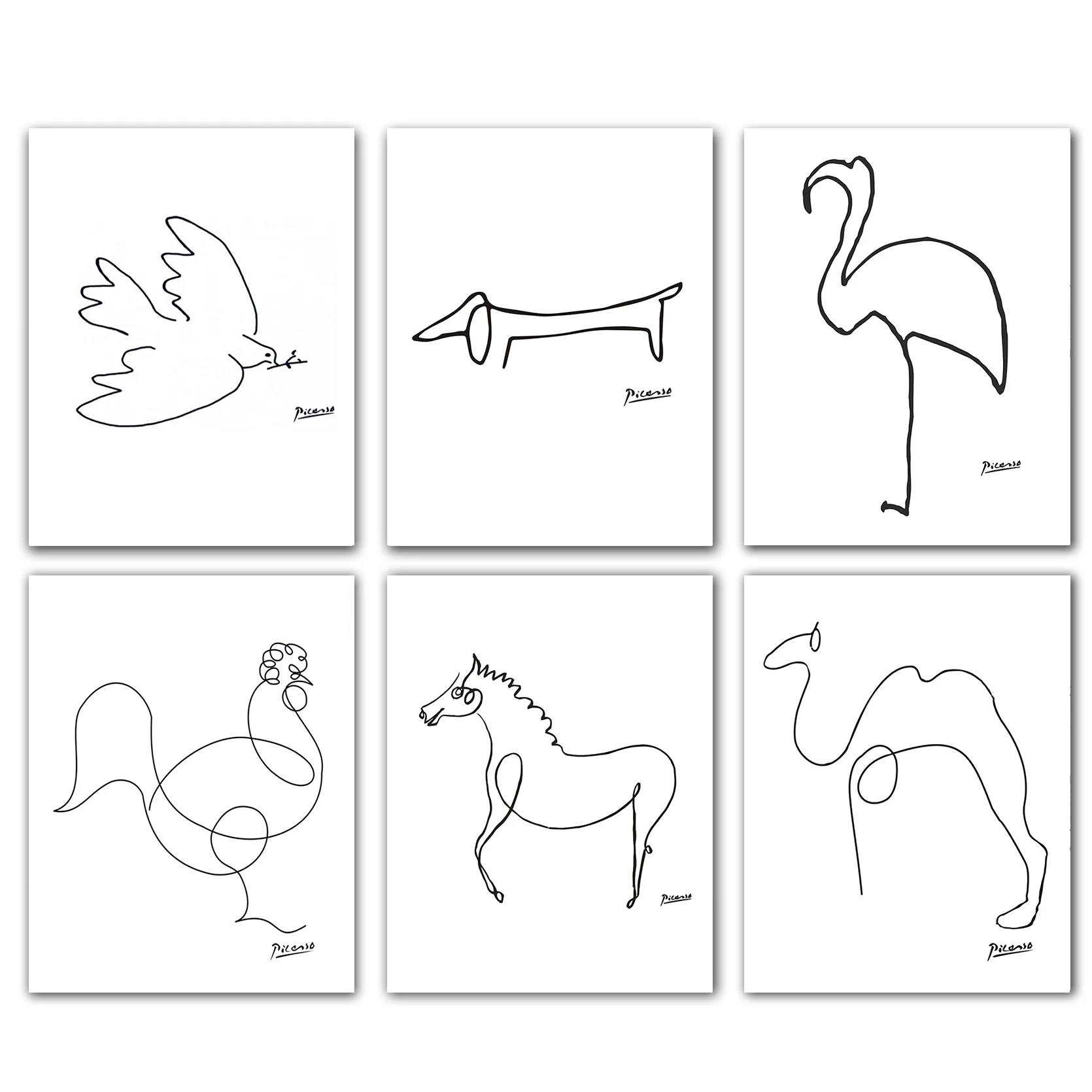 Picasso Line Drawing Animals