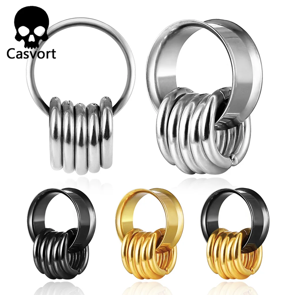 Casvort 2PCS New Arrival Ear Tunnels with Loops Expander Piercing Women ...