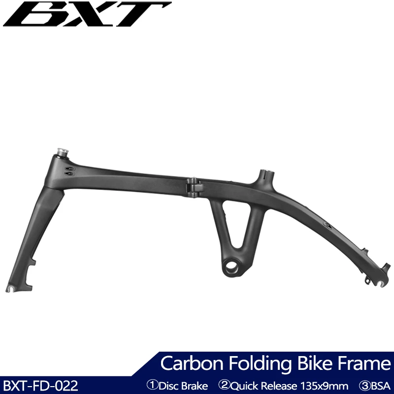 20inch Carbon Folding Bike Frame Disc Brake T1000 Carbon Fiber Folding ...