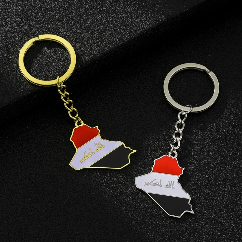 Exquisite Iraq Flag Keyring Long Lasting Iraq Map Keychain Non Fading ...