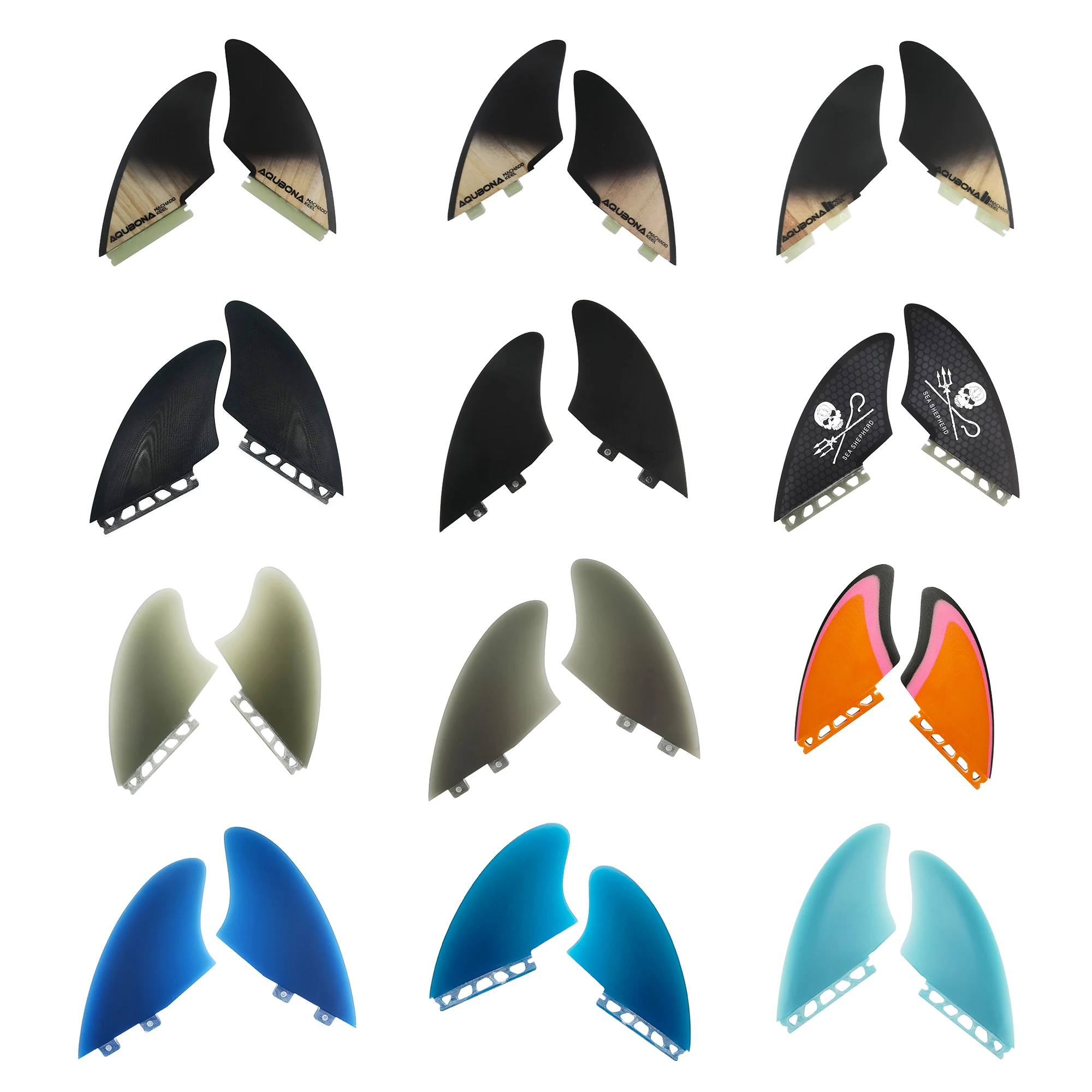 Surfboard-Keel-Fin-Set-Twin-Single-Tabs-Solid-Fiberglass-for ...