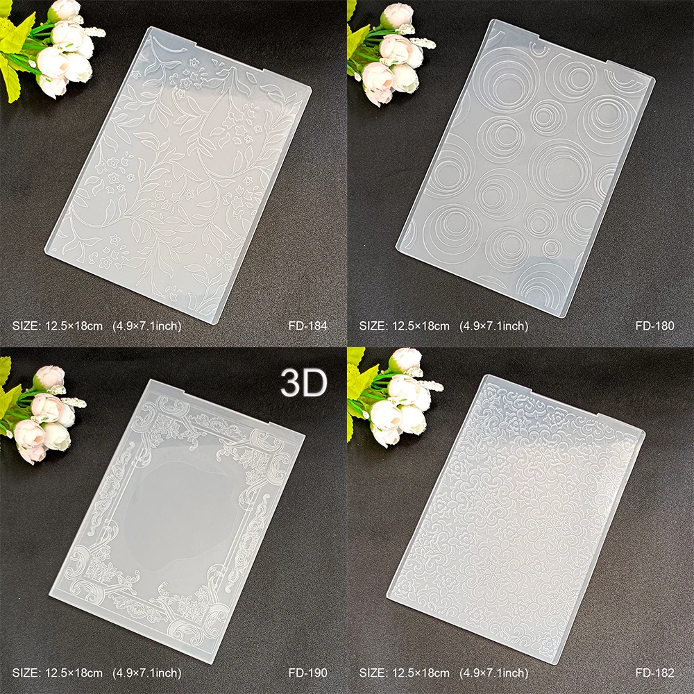 NEW-Classical-3D-Embossing-Folder-Transparent-Embossing-Plastic-Plates ...