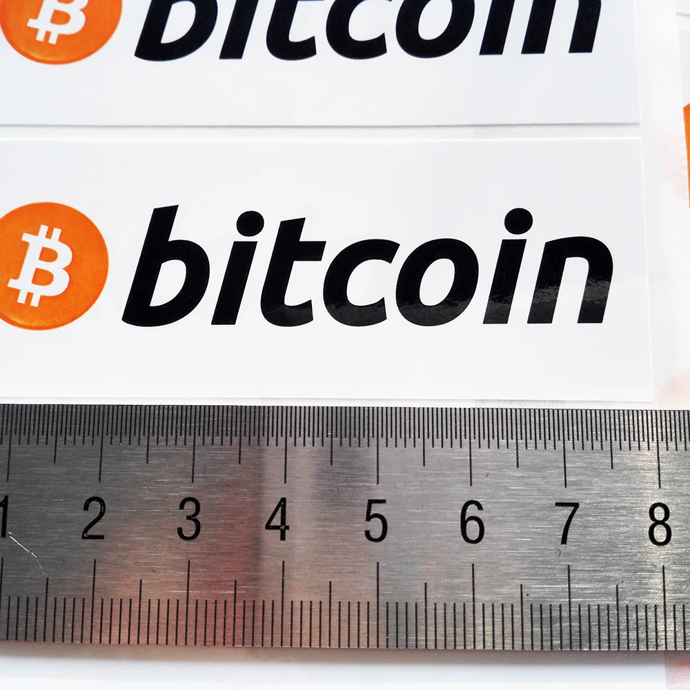 160pcs 8x3cm Bitcoin Logo Etiqueta Brilhante Arte Papel Adesivos ...