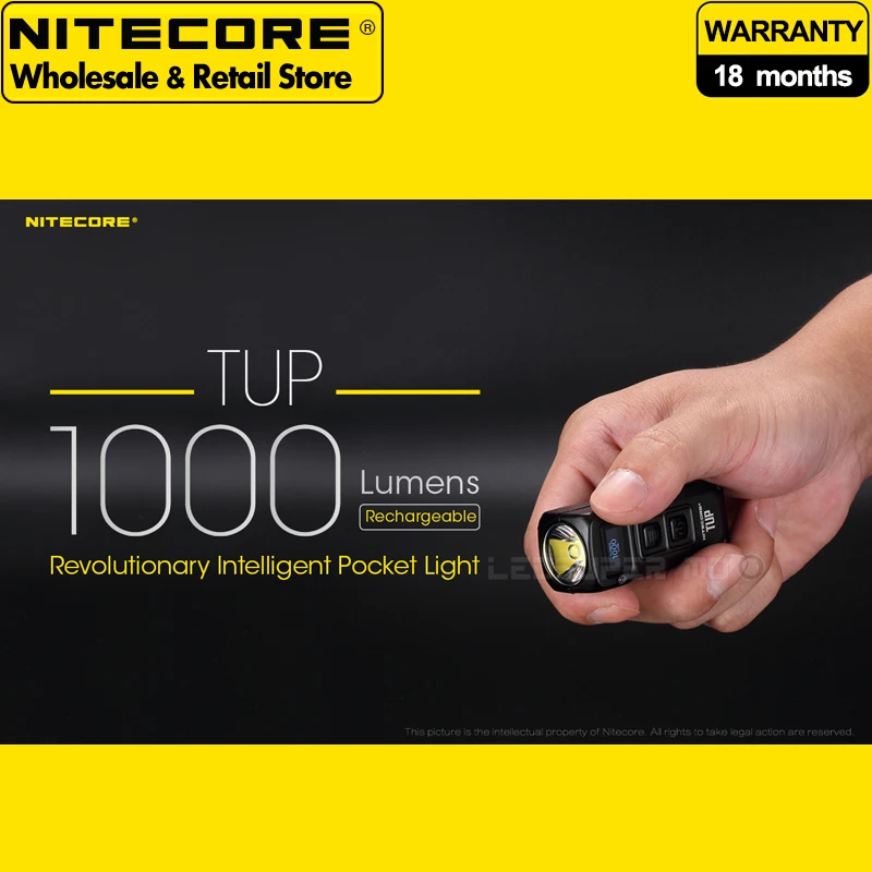 Keychain Flashlight NITECORE TUP LED 1000 Lumens Rechargeable Pocket ...