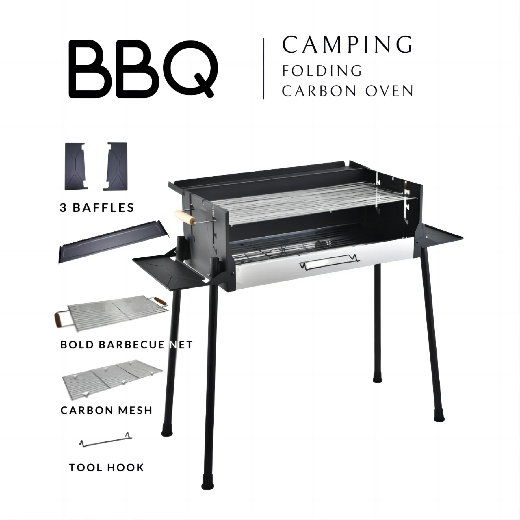 Outdoor-Camping-Large-Barbecue-Grill-With-Large-Cooking-Area-Portable ...