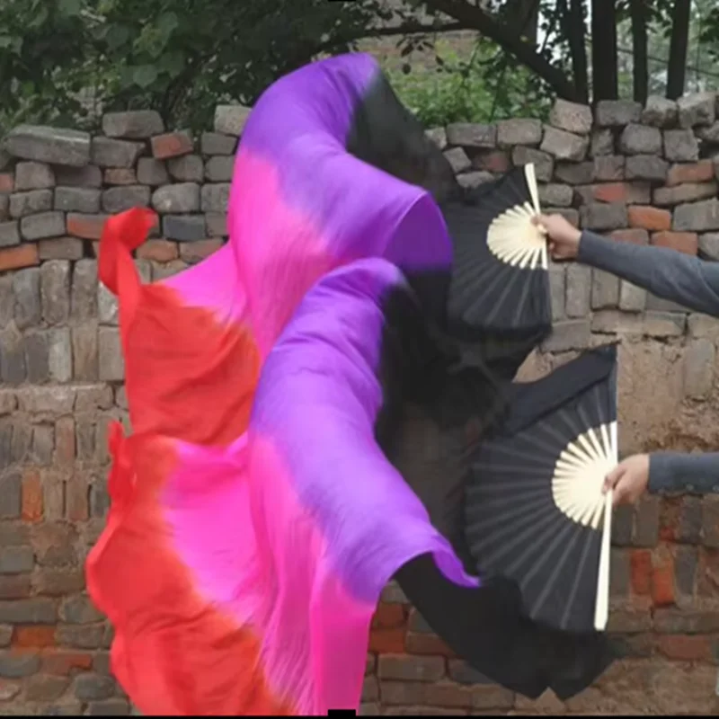 Customized-Black-Start-Silk-Fan-Veils-Folding-Long-Fan-Belly-Dace-Stage ...