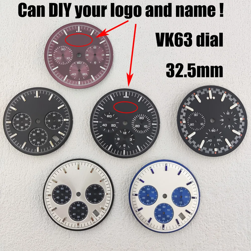 VK63-dial-32-5mm-watch-dial-green-luminous-watch-dial-Replacement ...