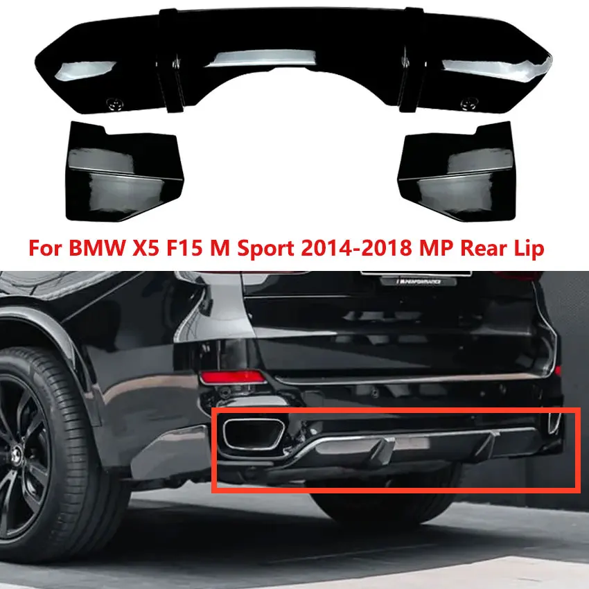 Rear-Bumper-Lip-Rear-Corner-Spoiler-For-BMW-X5-F15-M-Sport-2014-2018-MP ...