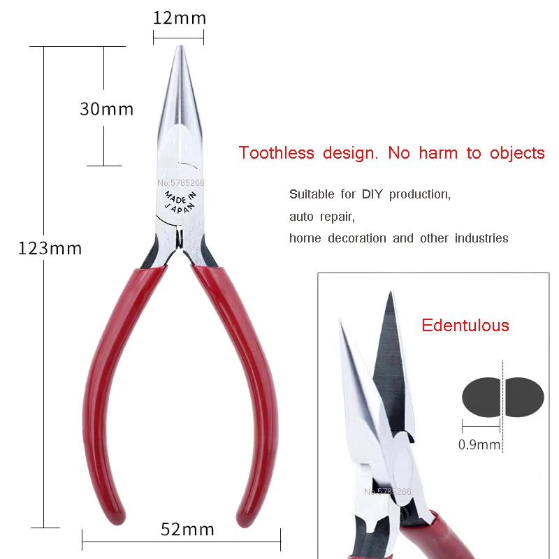 Mini Pliers 5-inch Toothless Pointed Nose Pliers Toothless Jewelry ...