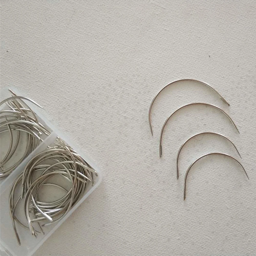 C Type Big Eyes Curved Hair Weave Needles - Practical Hand Sewing ...