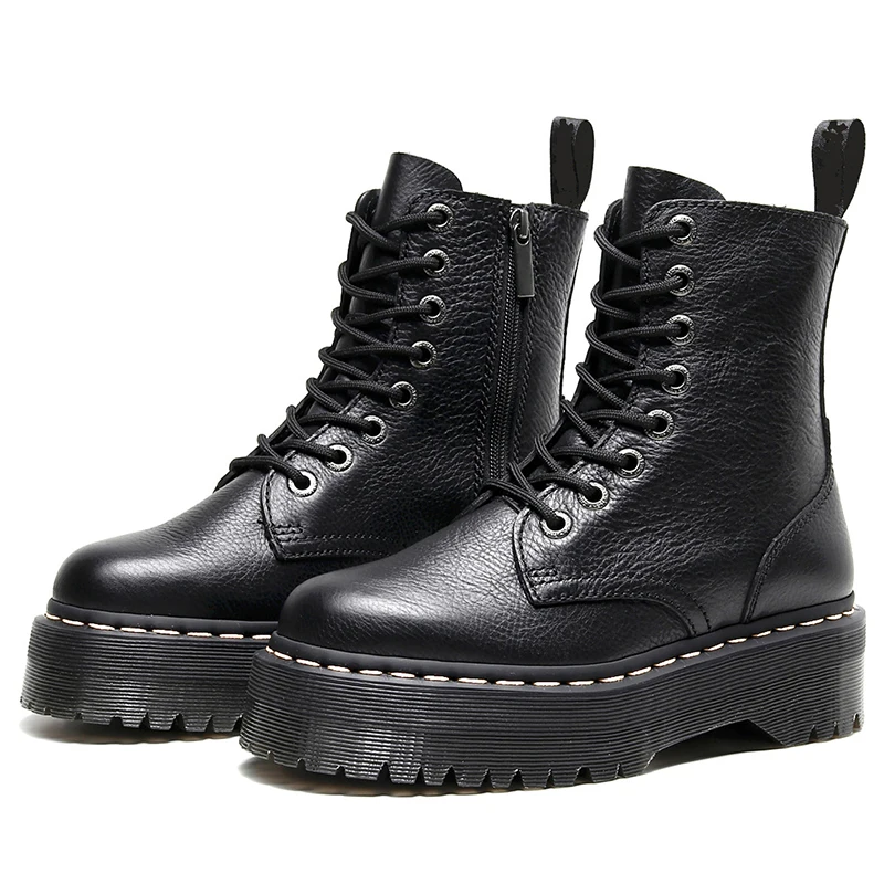 Botas-Martins-de-manga-alta-para-hombre-botas-de-cuero-de-motocicleta ...
