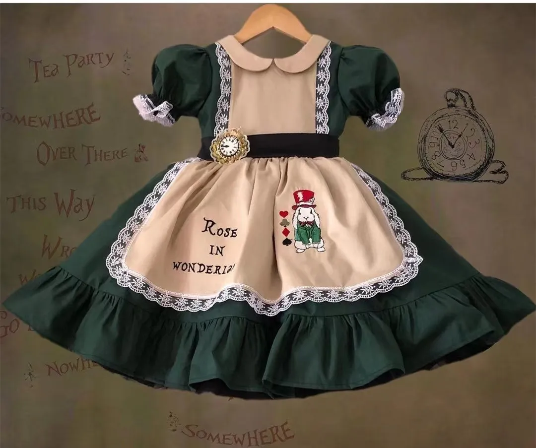 0-12y Baby Summer Green Embroidery Turkish Princess Dress For Birthday ...