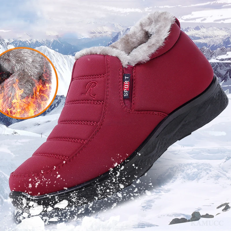 Snow-Boots-Women-Winter-Shoes-Slip-on-Waterproof-Women-Ankle-Booties ...