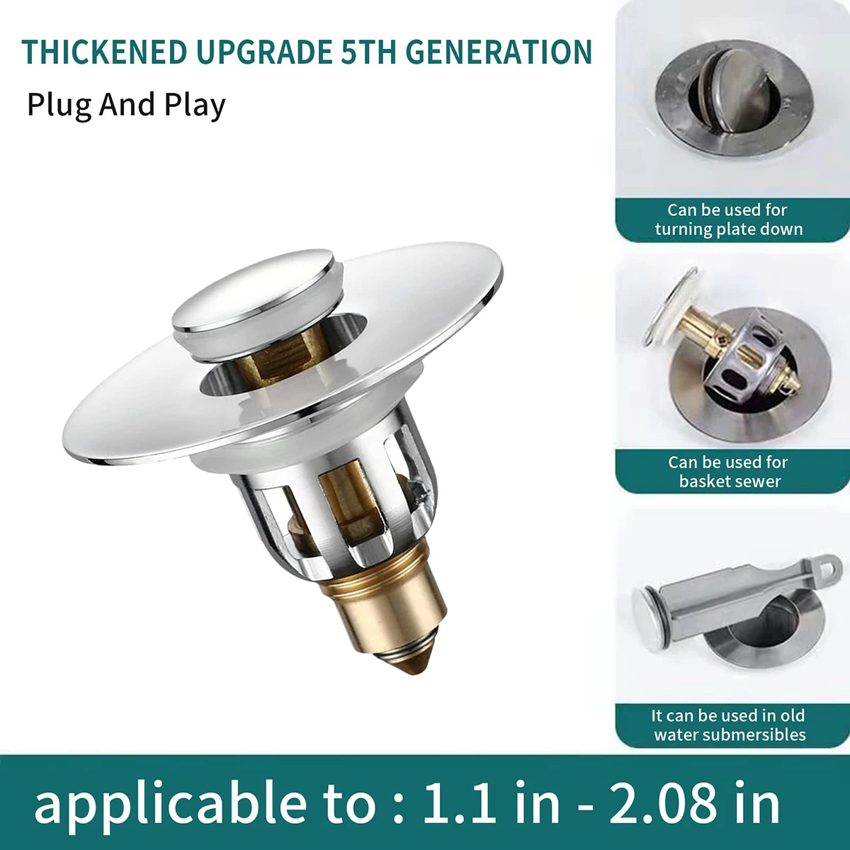 Universal-Bathroom-Sink-Stopper-Upgraded-Pop-Up-Sink-Drains-Strainer ...