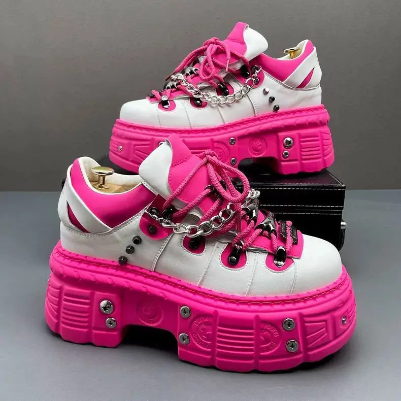 Niche Original Pink Men's Autumn and Winter New Small Punk Style ...