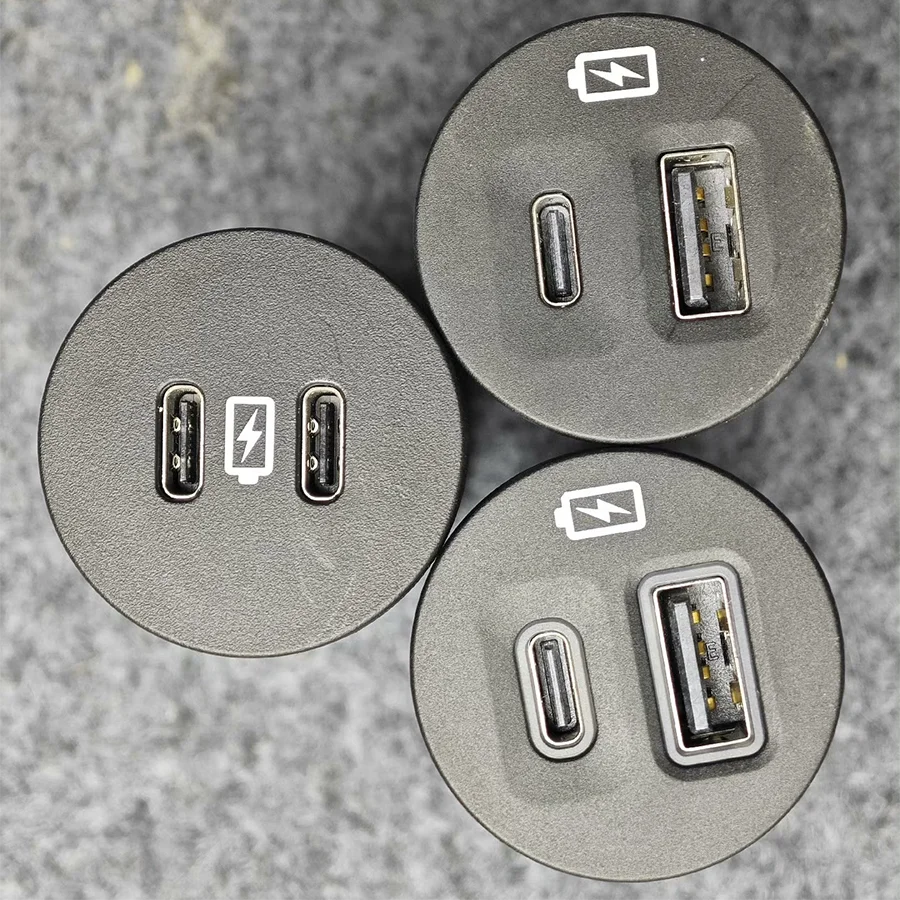 1Pc-Round-Type-C-USB-2USB-Dual-Media-HUB-Box-Module-LED-USB-Charger ...