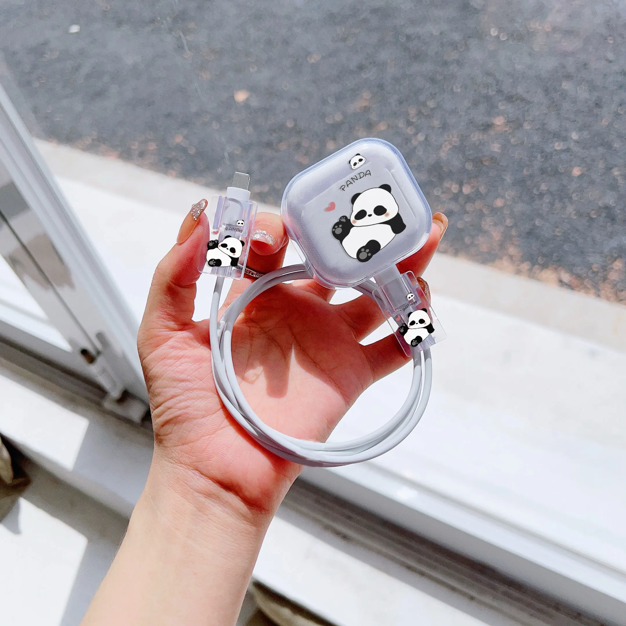 Cute Panda Cable Protection For iPhone 11 12 13 14 15 16 18W/20W ...