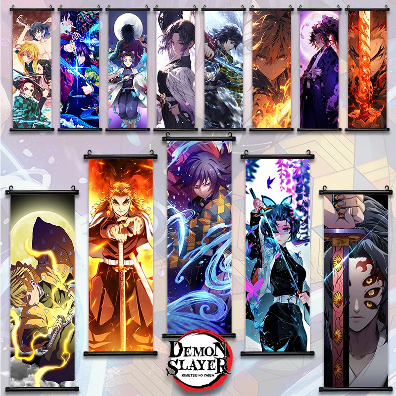 Demon-Slayer-Hashira-Nezuko-Agatsuma-Zenitsu-Inosuke-Scroll-Canvas-Wall ...