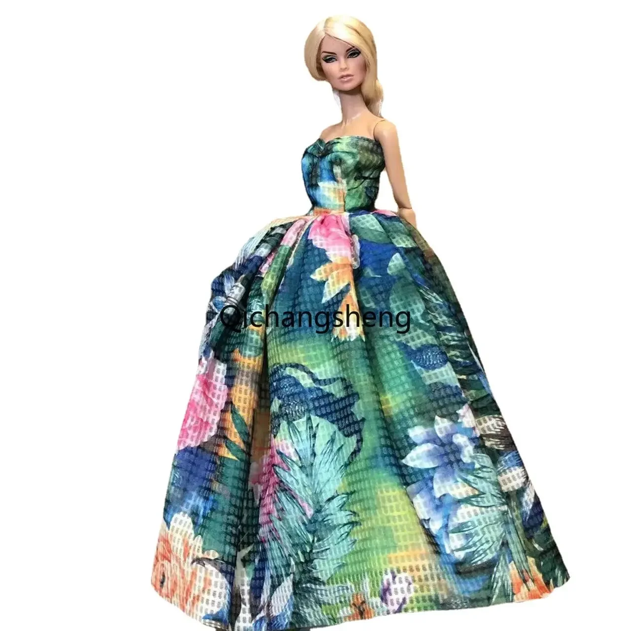 Colorful-Floral-Wedding-Dress-1-6-BJD-Doll-Clothes-For-Barbie-Outfits ...