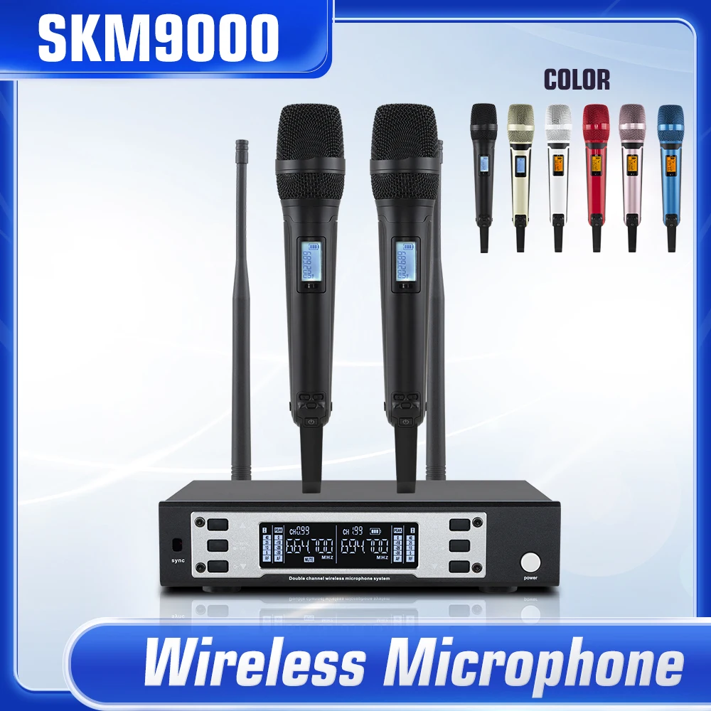 Sennheiser-Wireless-Microphone-System-Professional-2-Channels-Mic-UHF-SKM9000-SKM9100-for ...