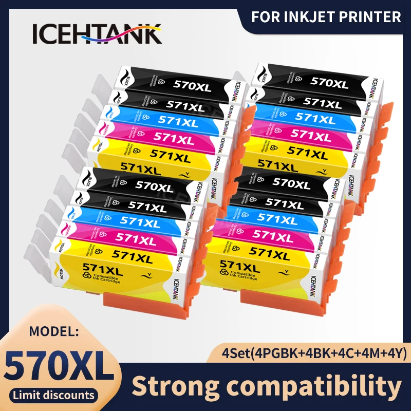 Icehtank PGI-570 570XL CLI-571 571XL Compatible Ink Cartridge For Canon ...