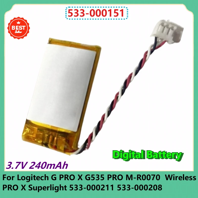 533-000151 Mouse Battery 3.7V 240mAh For Logitech G PRO X G535 PRO M ...