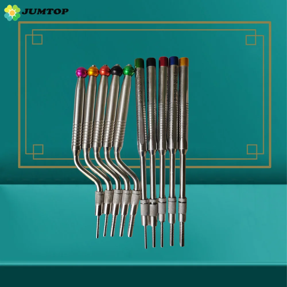 5 Pcs/Set Dental Implant Osteotome Instruments Sinus Lift Curved And ...