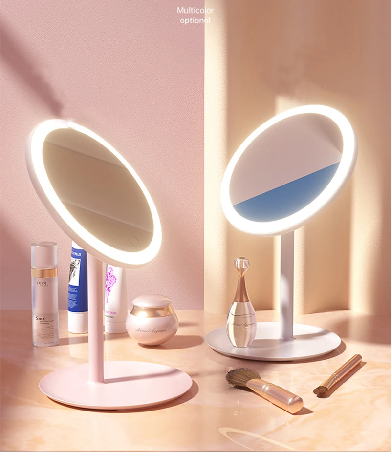Makeup-Mirror-With-Led-Light-Usb-Portable-Removable-Desk-Vanity-Mirror ...
