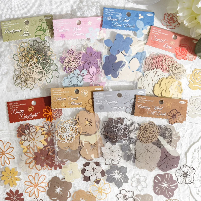 Card Lover 30 Pcs[Flower Picking Collection Series] Hollow Material ...