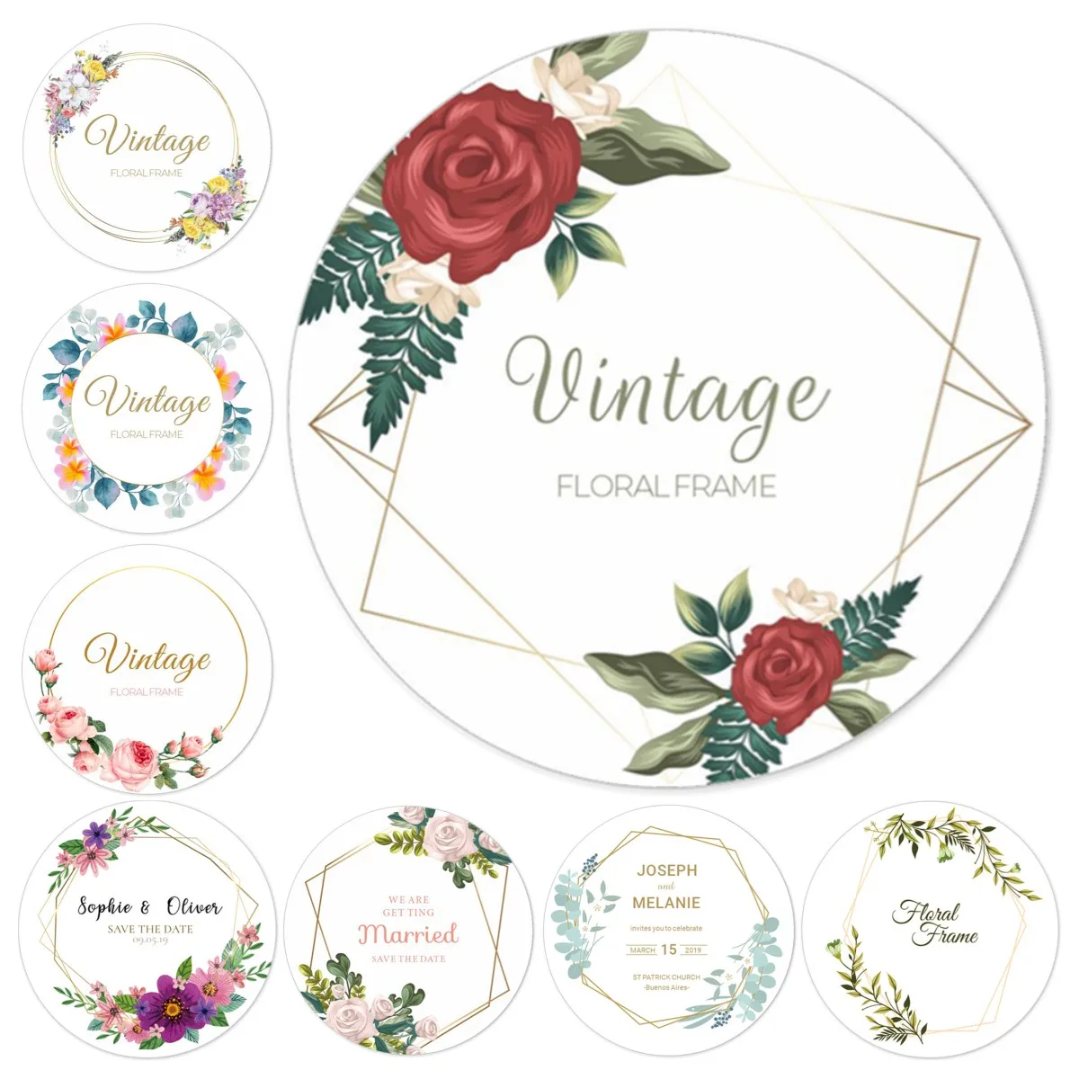 Vintage Floral Round Border