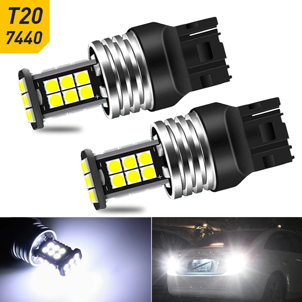 2pcs T20 W21W WY21W 7440 7440NA 7505 Led Canbus Reverse Light DC 12V ...