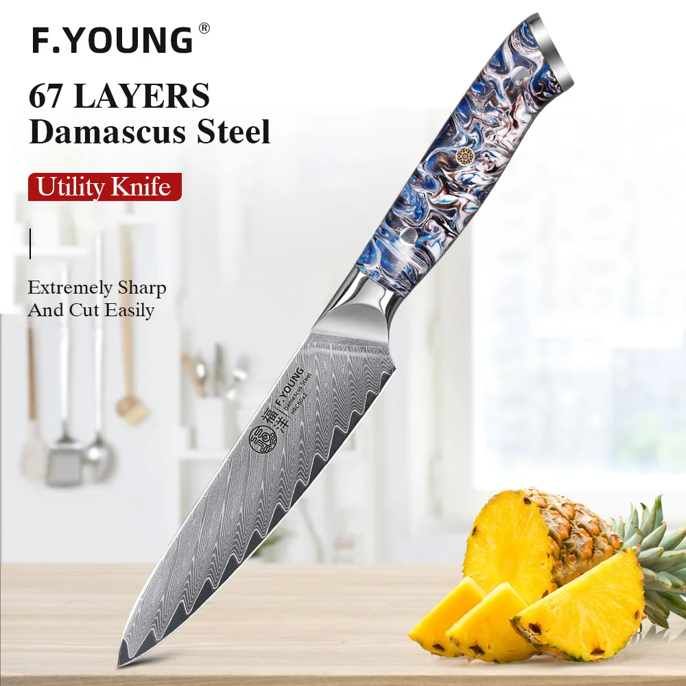 F-YOUNG-5-Kitchen-Utility-Knife-Damascus-Japanese-Chef-Knife-Vegetable ...