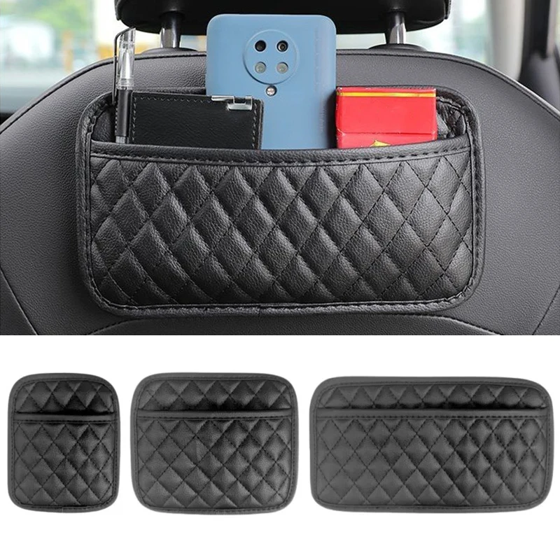 PU Leather Car Storage Pocket Seat Back Door Center Console Organizer ...
